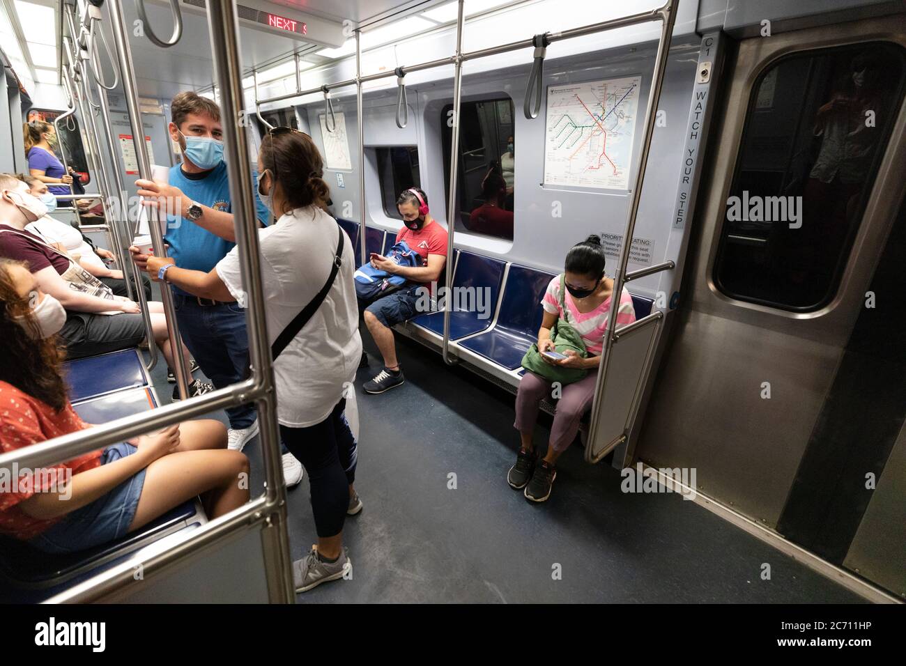 People riding the Blue Line subway, Boston Massachusetts USA Stock ...