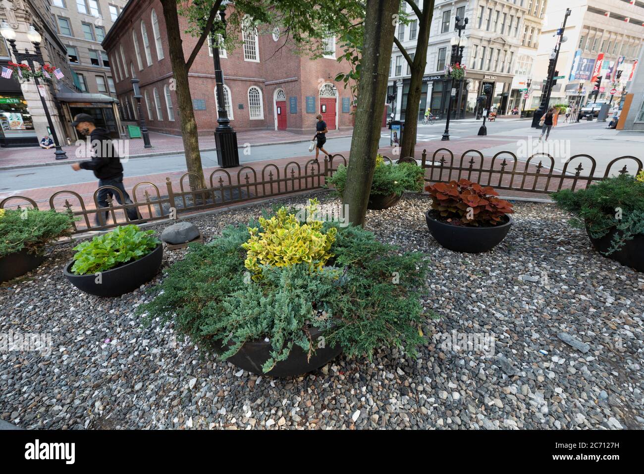 Landscaping, Downtown Crossing, Boston Massachusetts USA Stock Photo ...