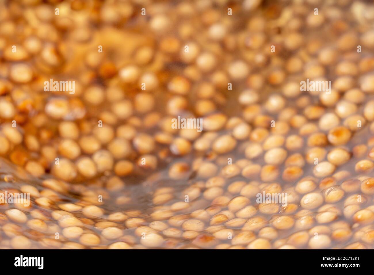 Cooking, boiling brown sugar flavor tapioca pearl balls, ingredient of ...