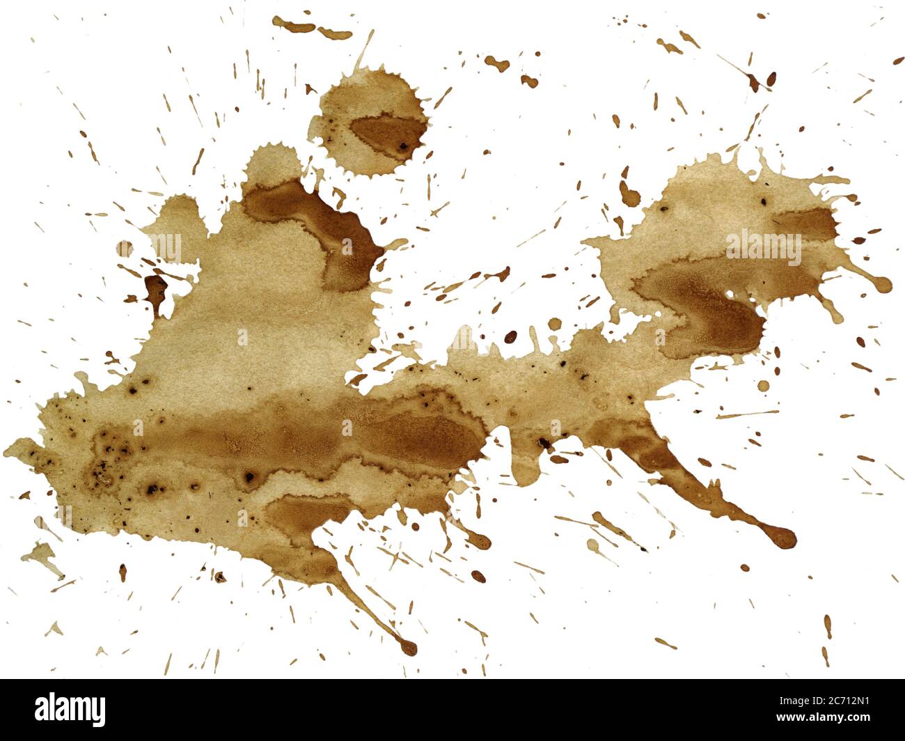 Coffee splatter cut out on and isolated on a white background Stock ...