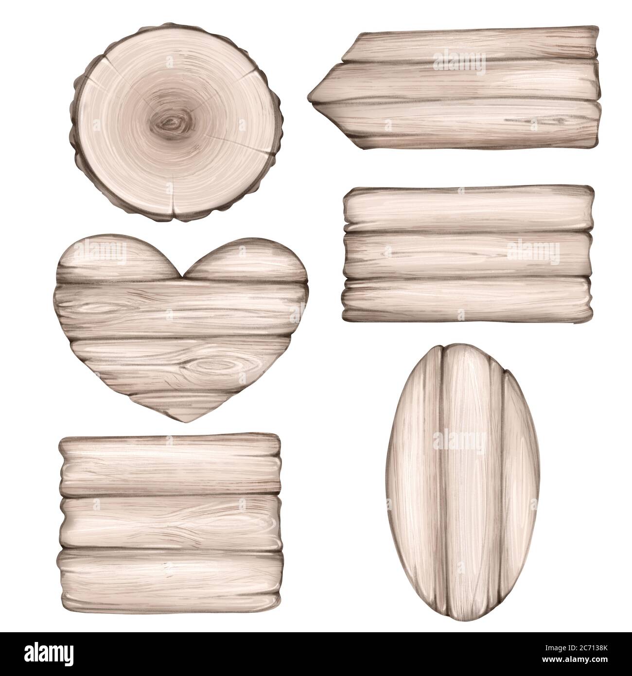 Wooden signboards. Isolated on white. Signs with place for messages ...