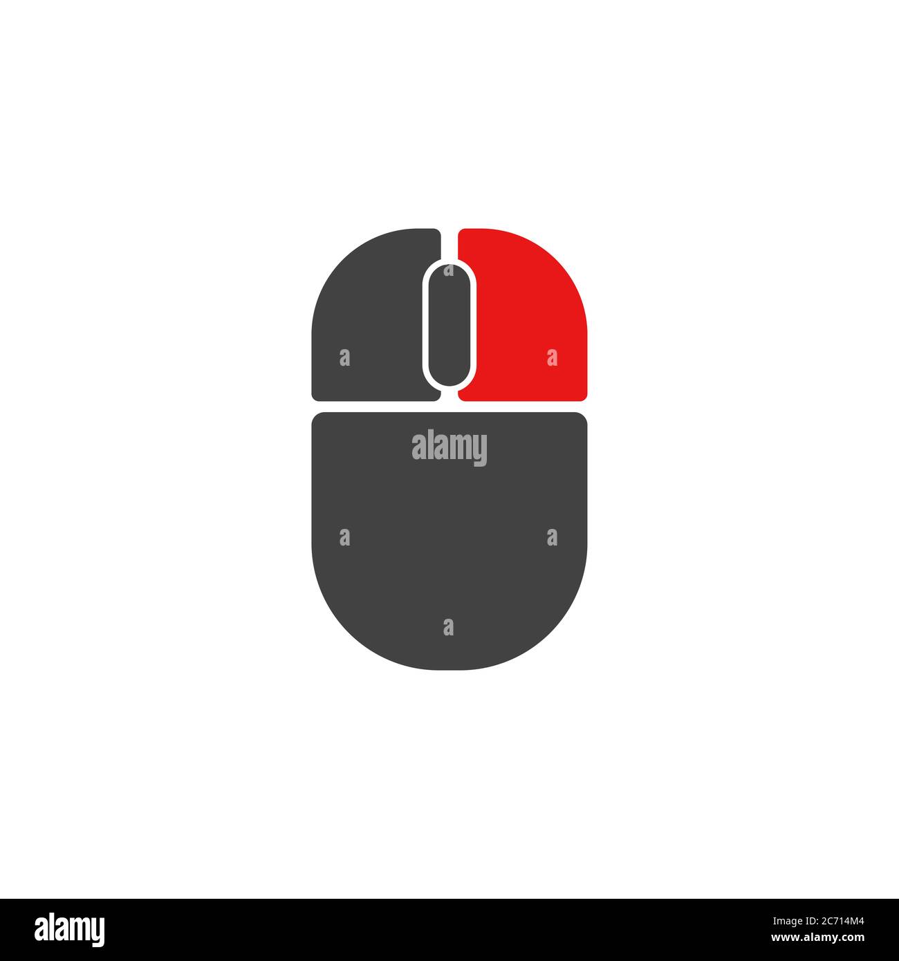 Left mouse button click. Active button right click demonstration isolated illustration Stock ...