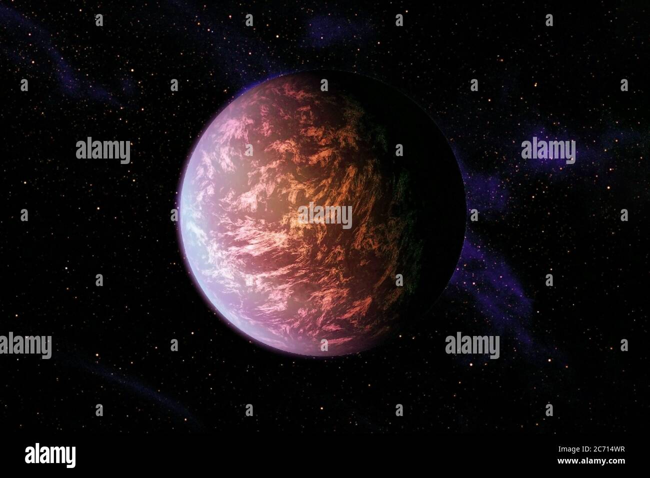 Exoplanet in a far dark space. Elements of this image were furnished by ...