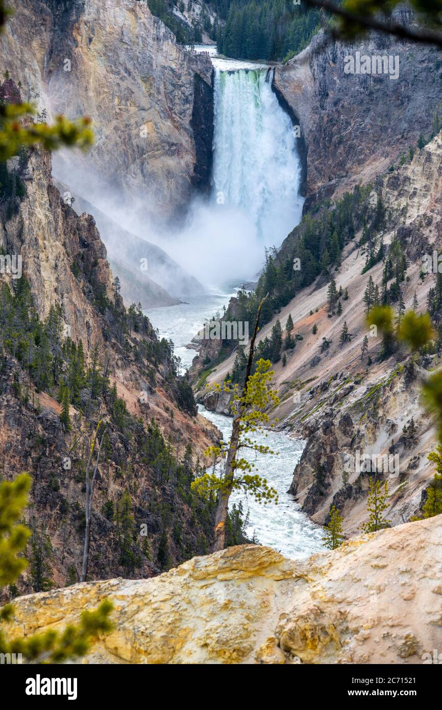 Amazing waterfalls in Yellowstone National Park, Wyoming Stock Photo - Alamy