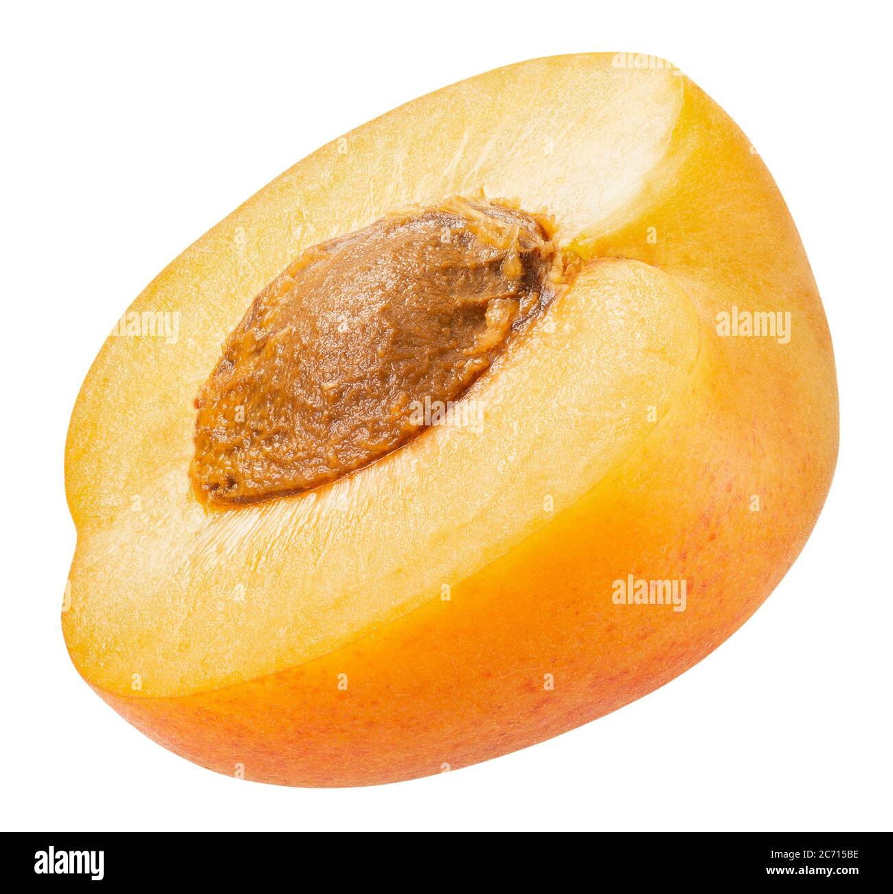 half of apricot isolated on a white background Stock Photo - Alamy