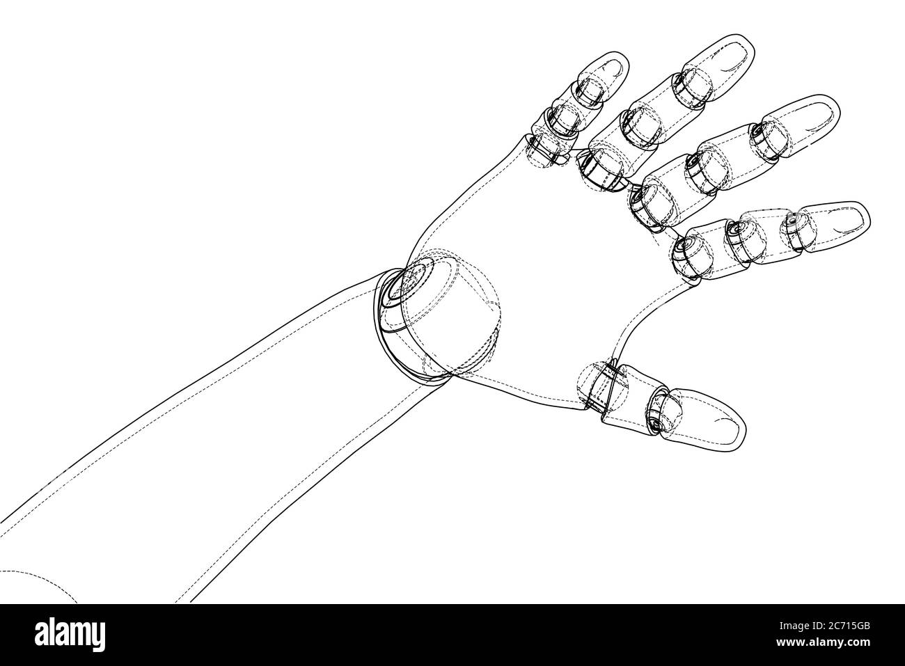 Robot hand outline. 3D illustration Stock Photo - Alamy