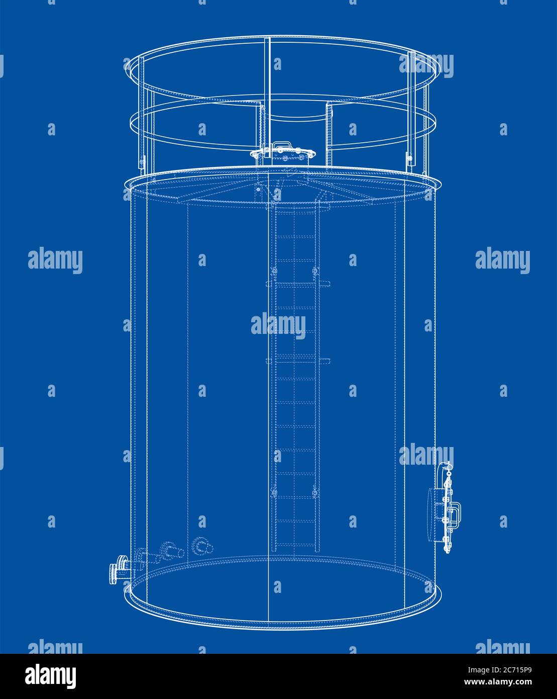 Oil tank outline. 3D illustration Stock Photo - Alamy