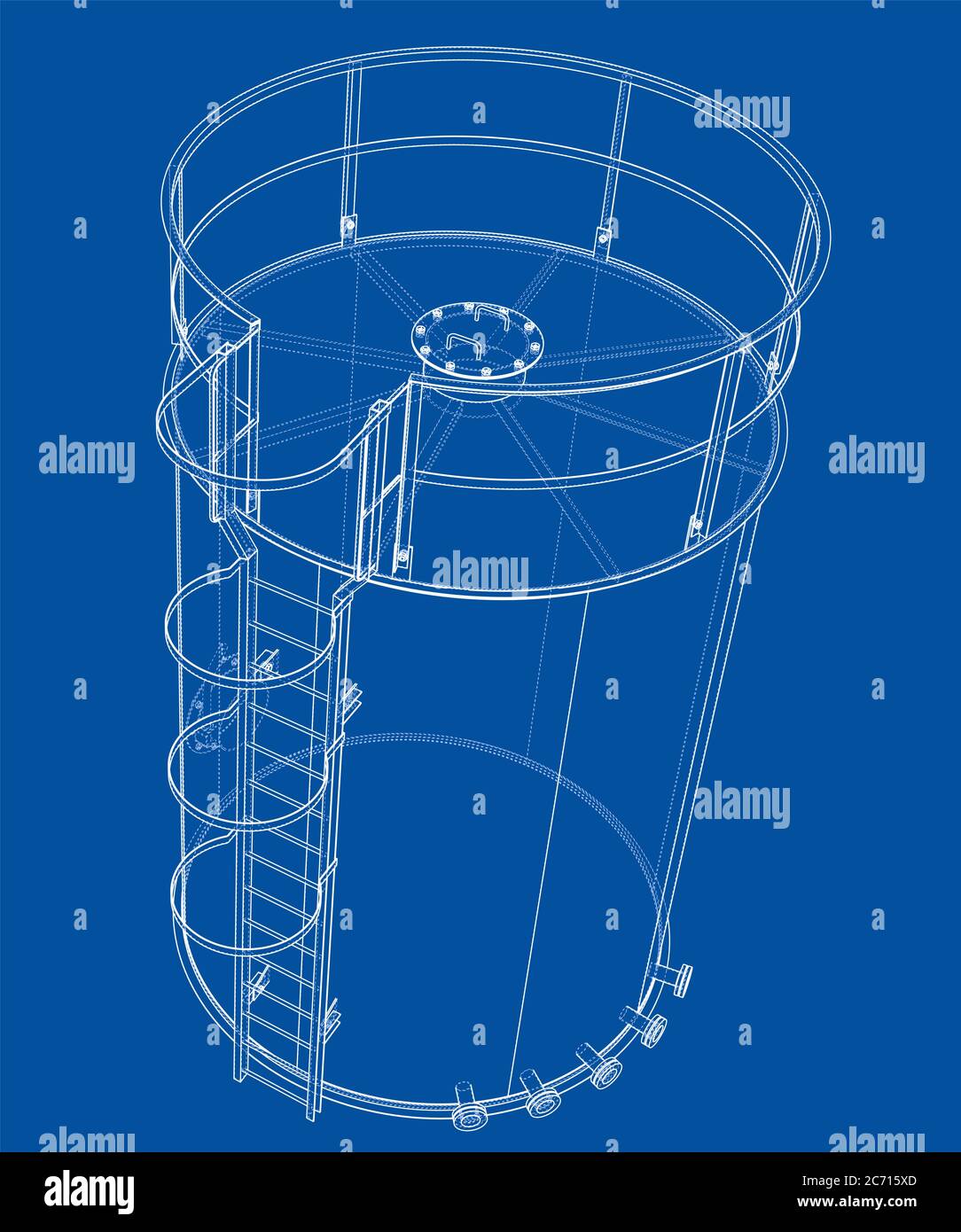 Oil tank outline. 3D illustration Stock Photo - Alamy