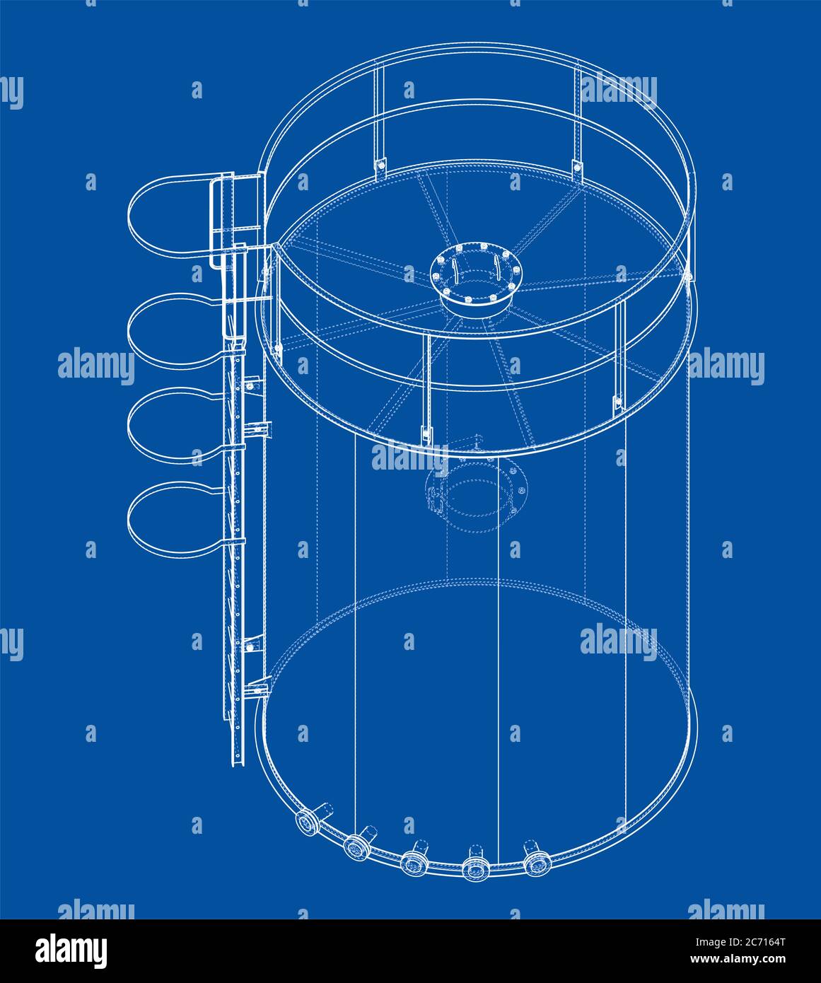 Oil tank outline. 3D illustration Stock Photo - Alamy
