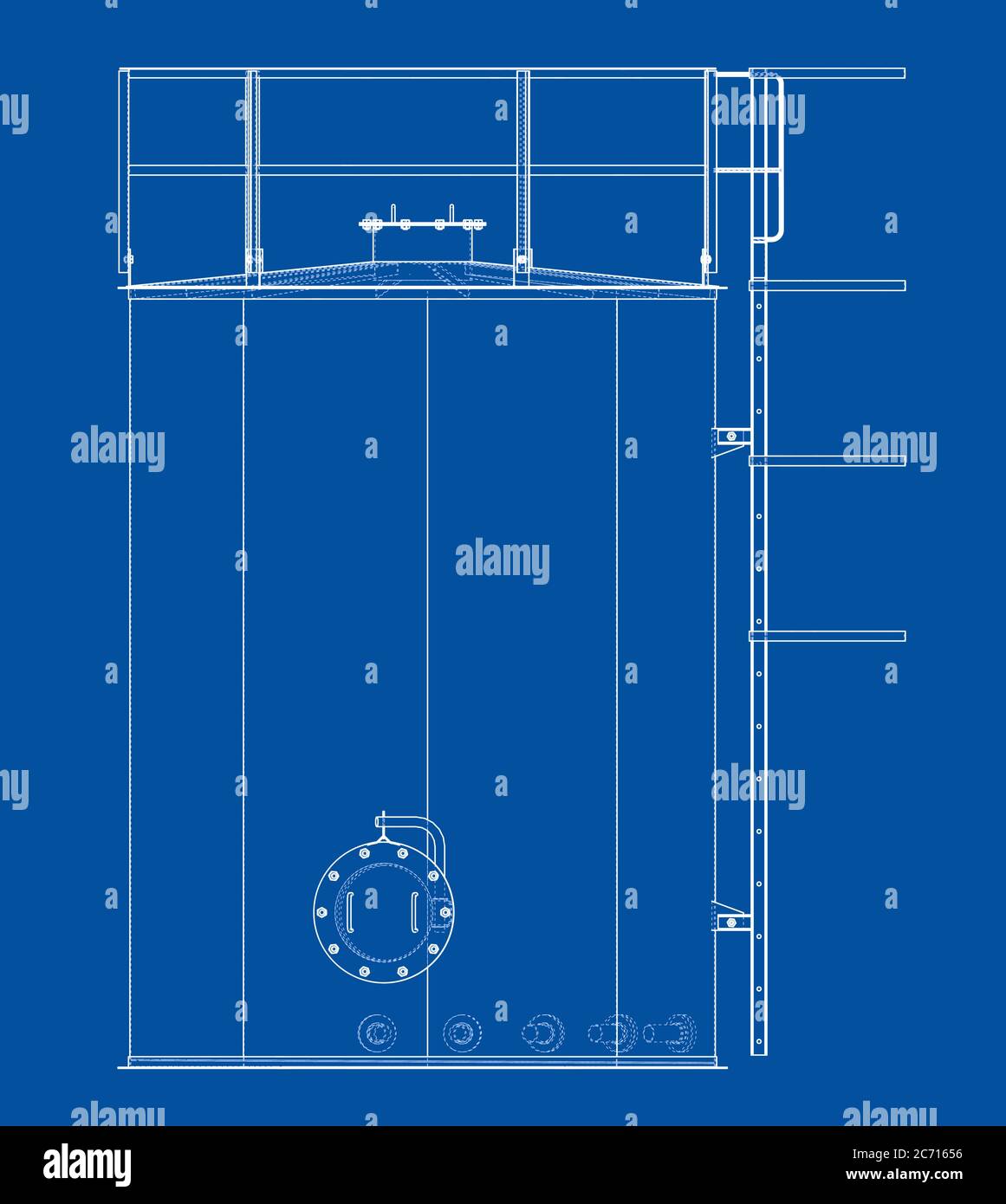 Oil tank outline. 3D illustration Stock Photo - Alamy