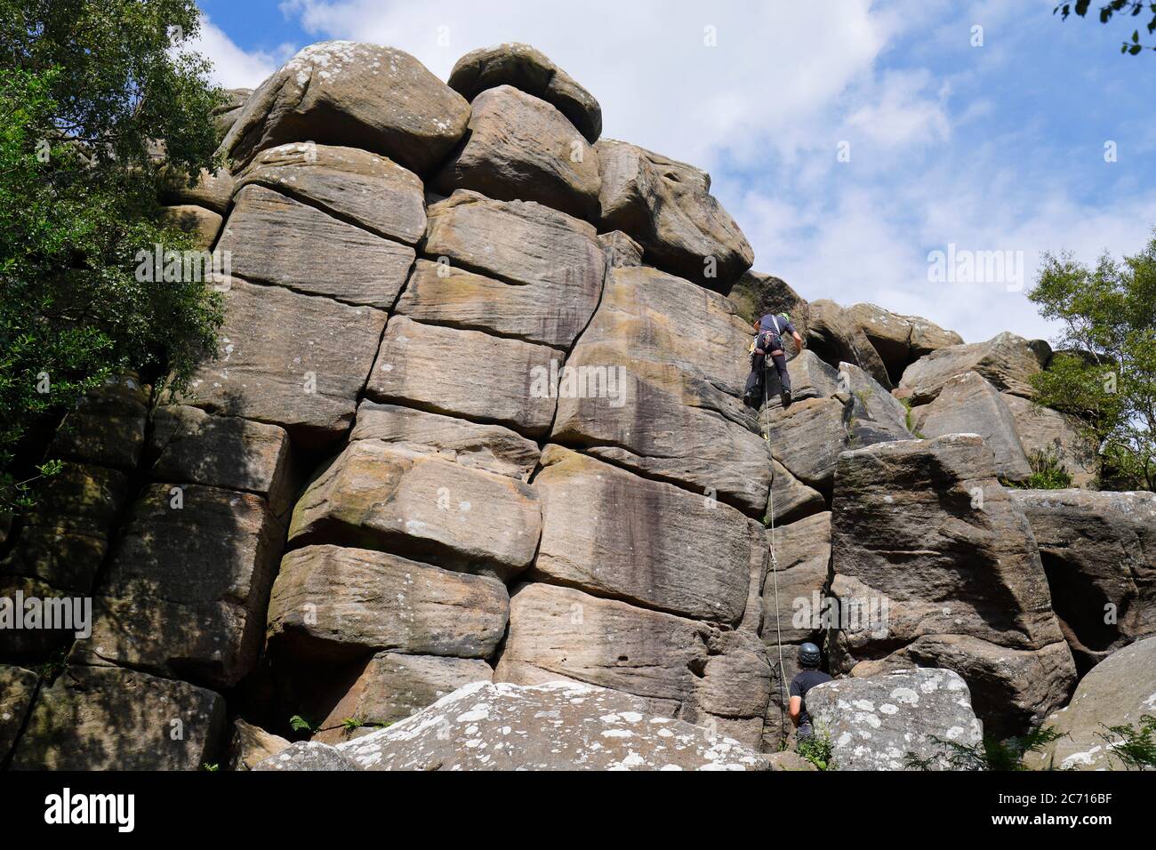 Rock climbers take the challenge at Brimham Rocks in North Yorkshire ...