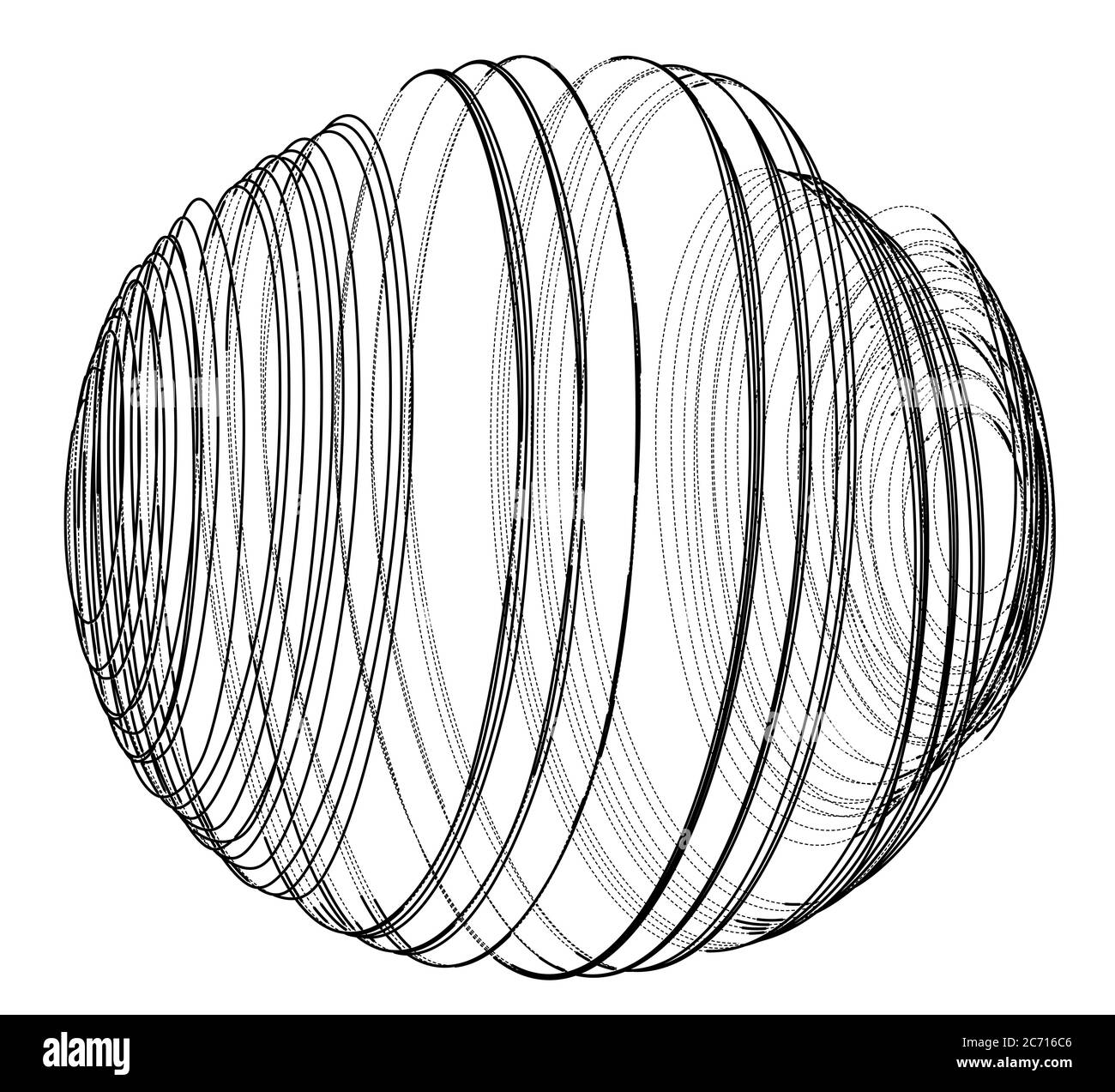 Sphere of spirals outline Stock Photo - Alamy
