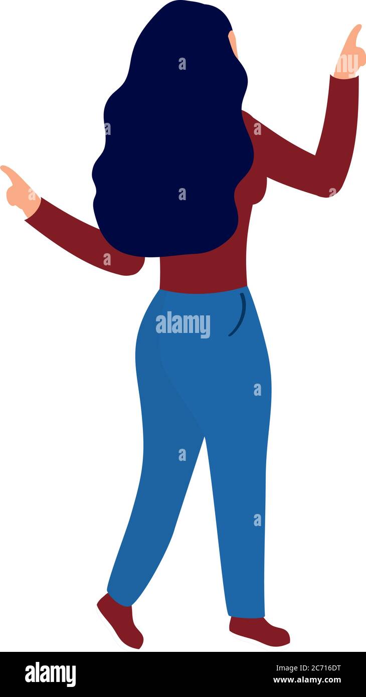 young woman female back character icon vector illustration design Stock ...