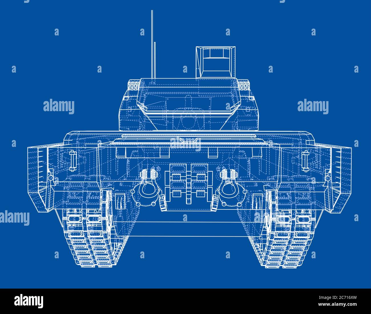 Blueprint of realistic tank Stock Photo - Alamy