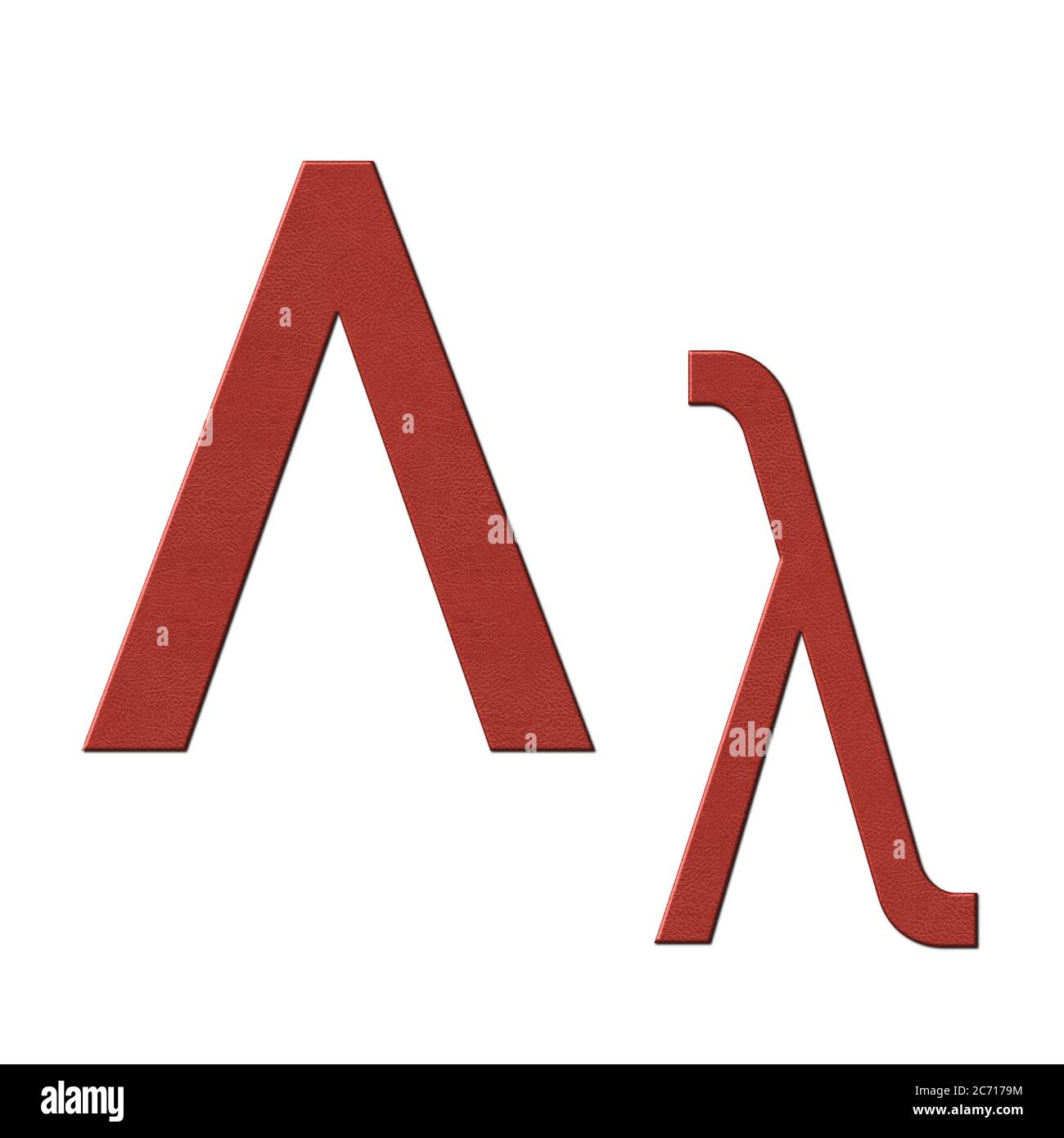 Greek alphabet red leather texture education, L, Liamda Stock Photo - Alamy