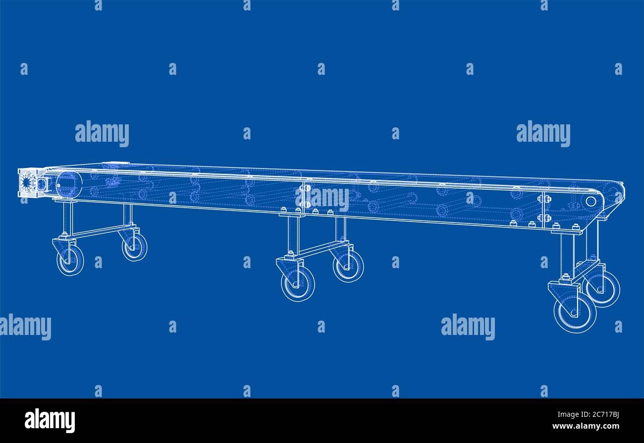3D outline conveyor belt Stock Photo - Alamy
