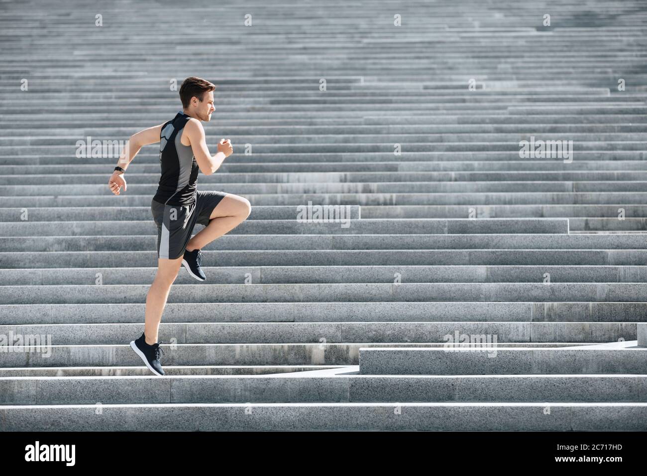 Young athlete man, running stairs hi-res stock photography and images ...