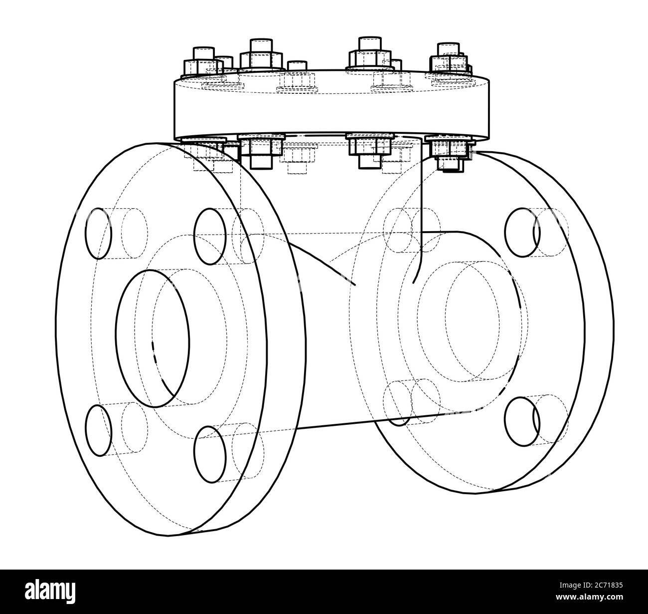 Industrial valve outline Stock Photo - Alamy