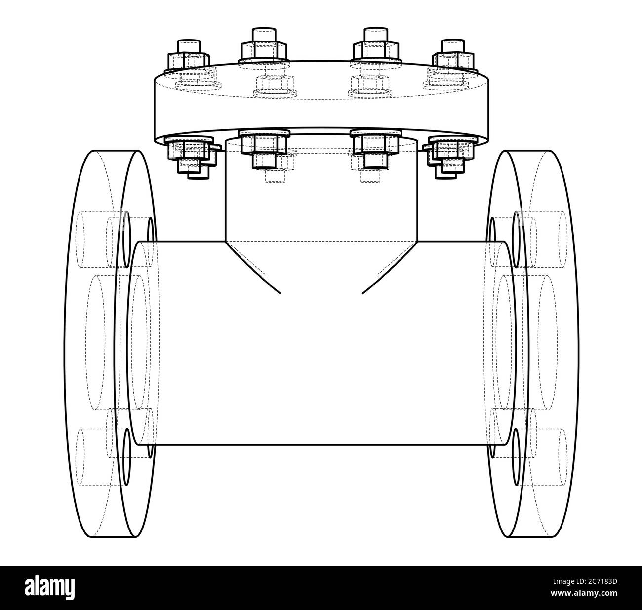 Industrial valve outline Stock Photo - Alamy