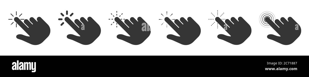 Cursor computer mouse icons. Cursor click collection. Vector pointing ...