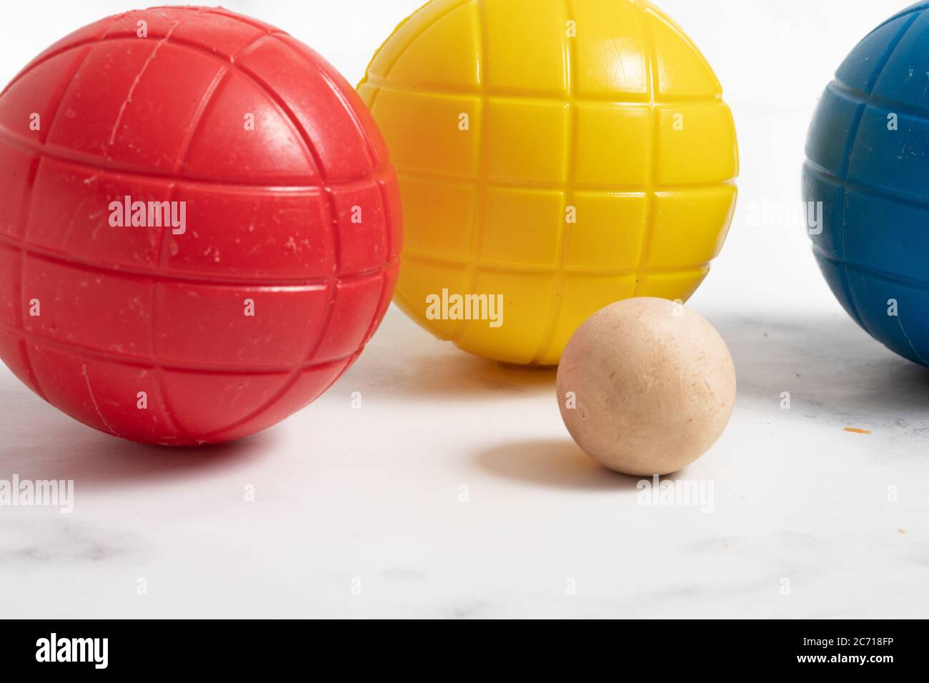 plastic colored ball for child. outdoor game on studio white background ...
