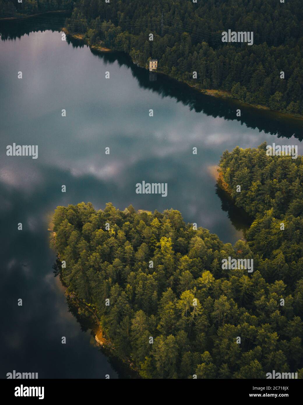 forstsee lake aerial view in summer Stock Photo - Alamy