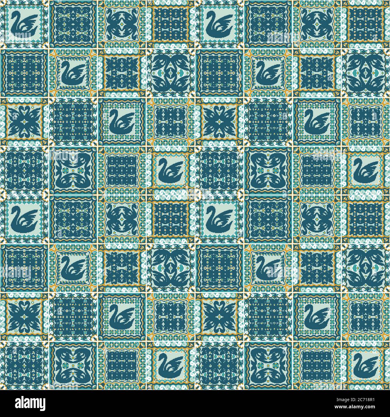 Swan pattern seamless background Cut Out Stock Images & Pictures - Alamy