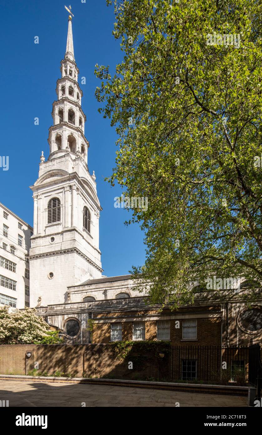 View of spire from south east, showing the distinctive wedding cake ...