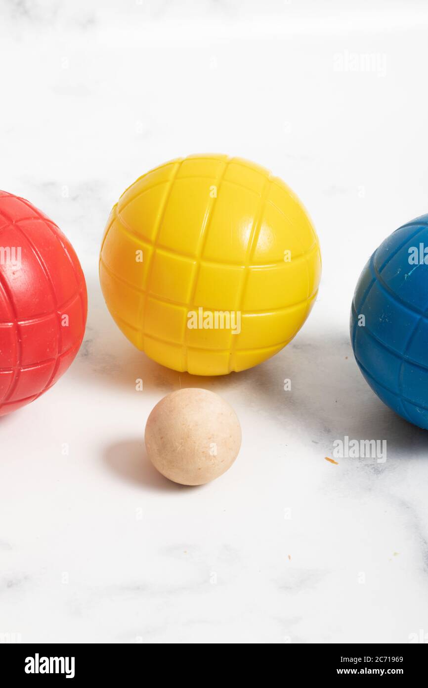 plastic colored ball for child. outdoor game on studio white background ...