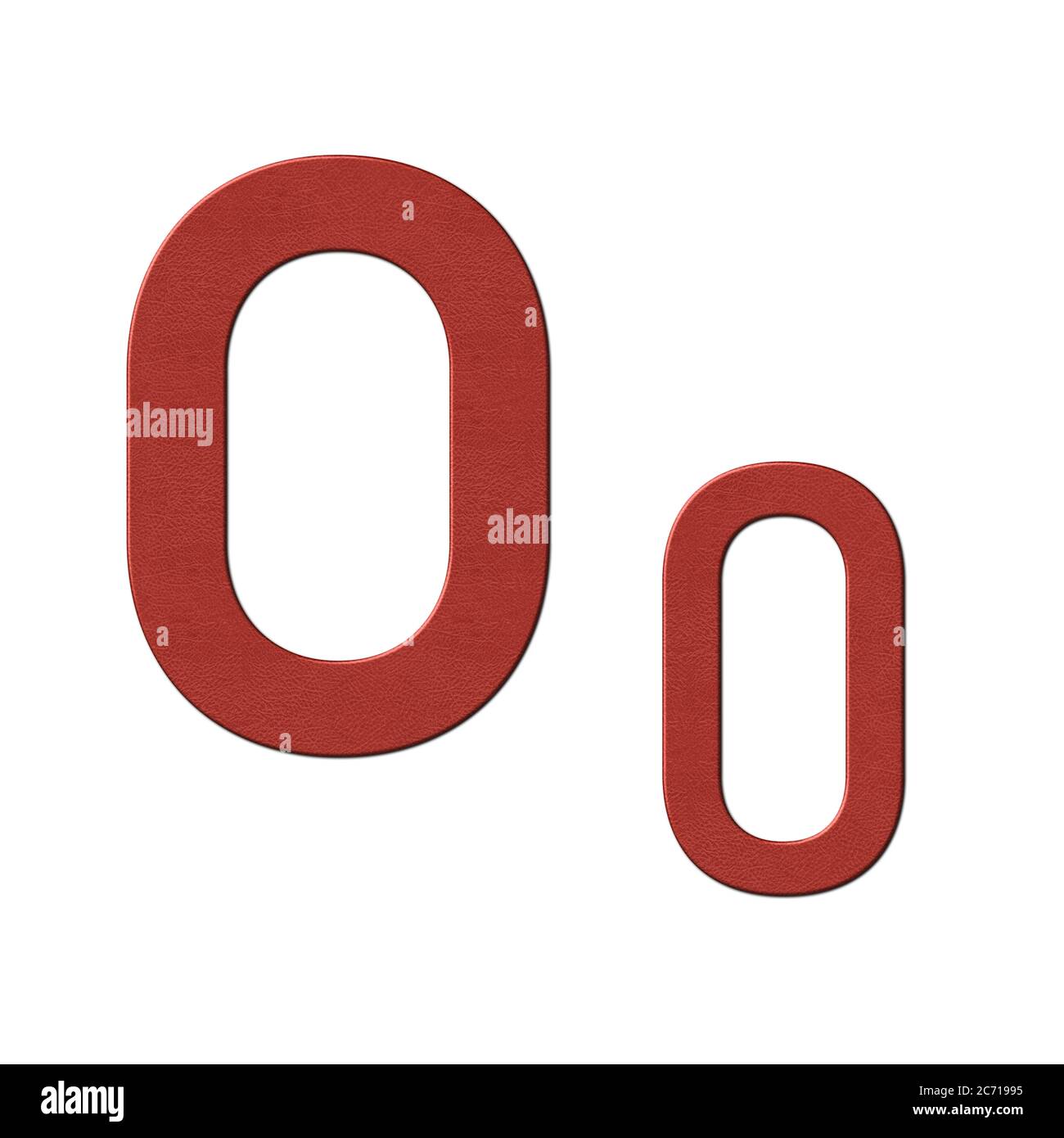 Greek alphabet red leather texture education, O Stock Photo - Alamy