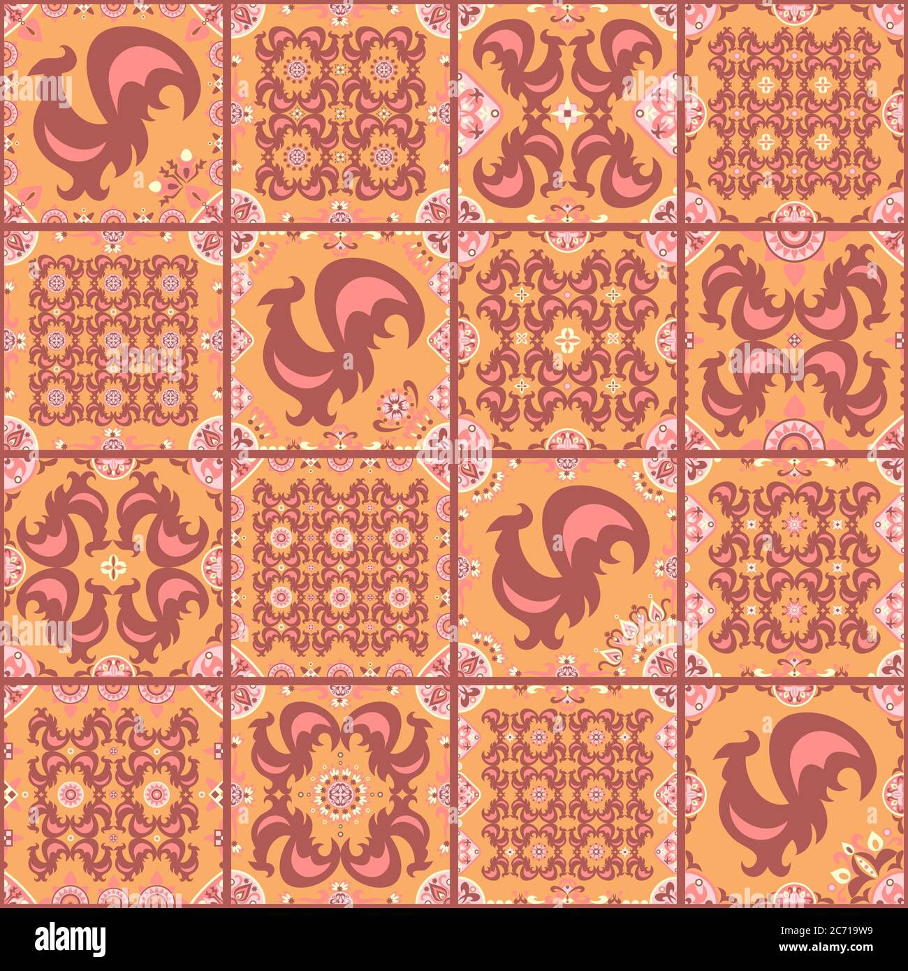 Abstract ornamental patch seamless pattern Stock Vector Image & Art - Alamy