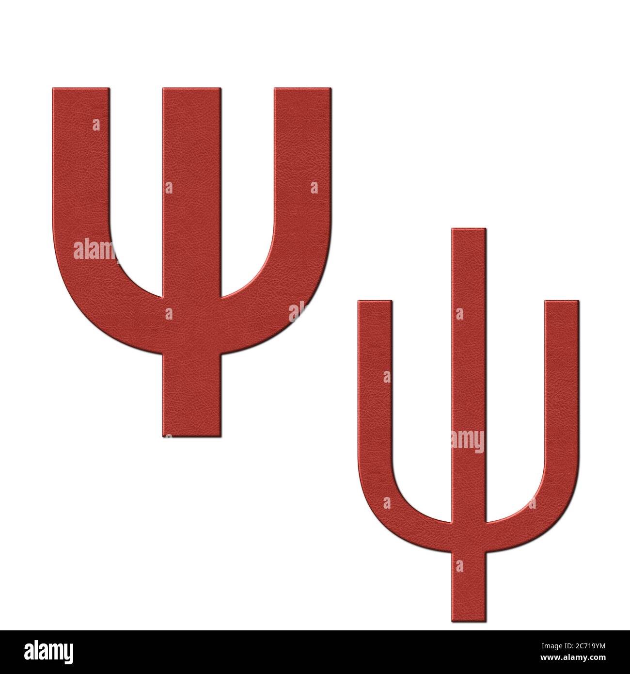 Greek alphabet red leather texture education, Psi Stock Photo - Alamy