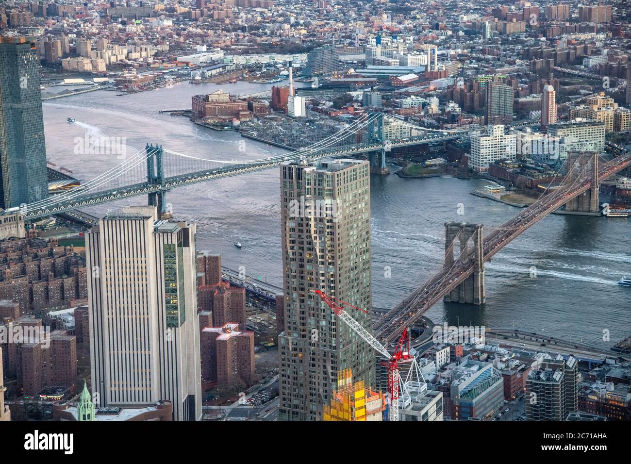 Amazing aerial view of New York City famous bridges Stock Photo - Alamy