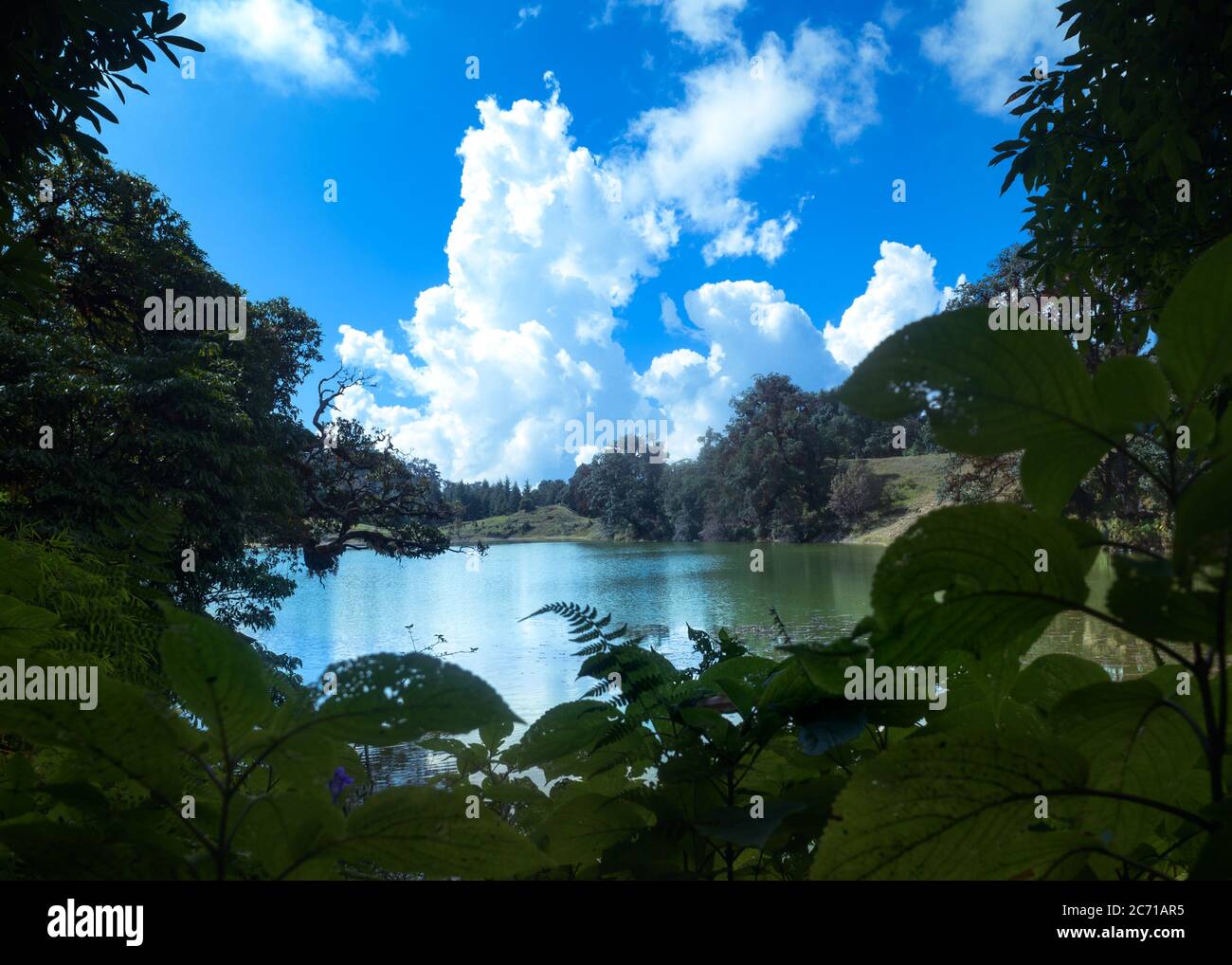 Beautiful serene lake at a high altitude of Himalaya, Deoriatal lake ...