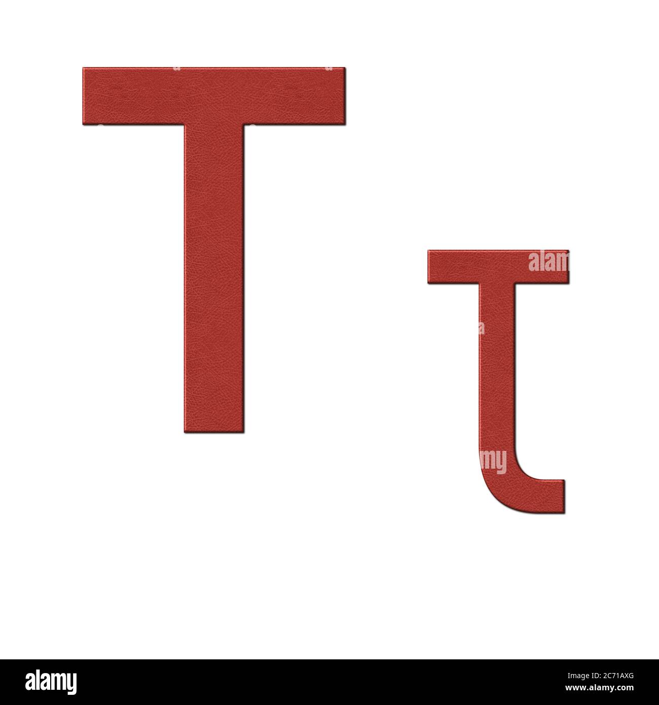 Greek alphabet red leather texture education, T Stock Photo - Alamy
