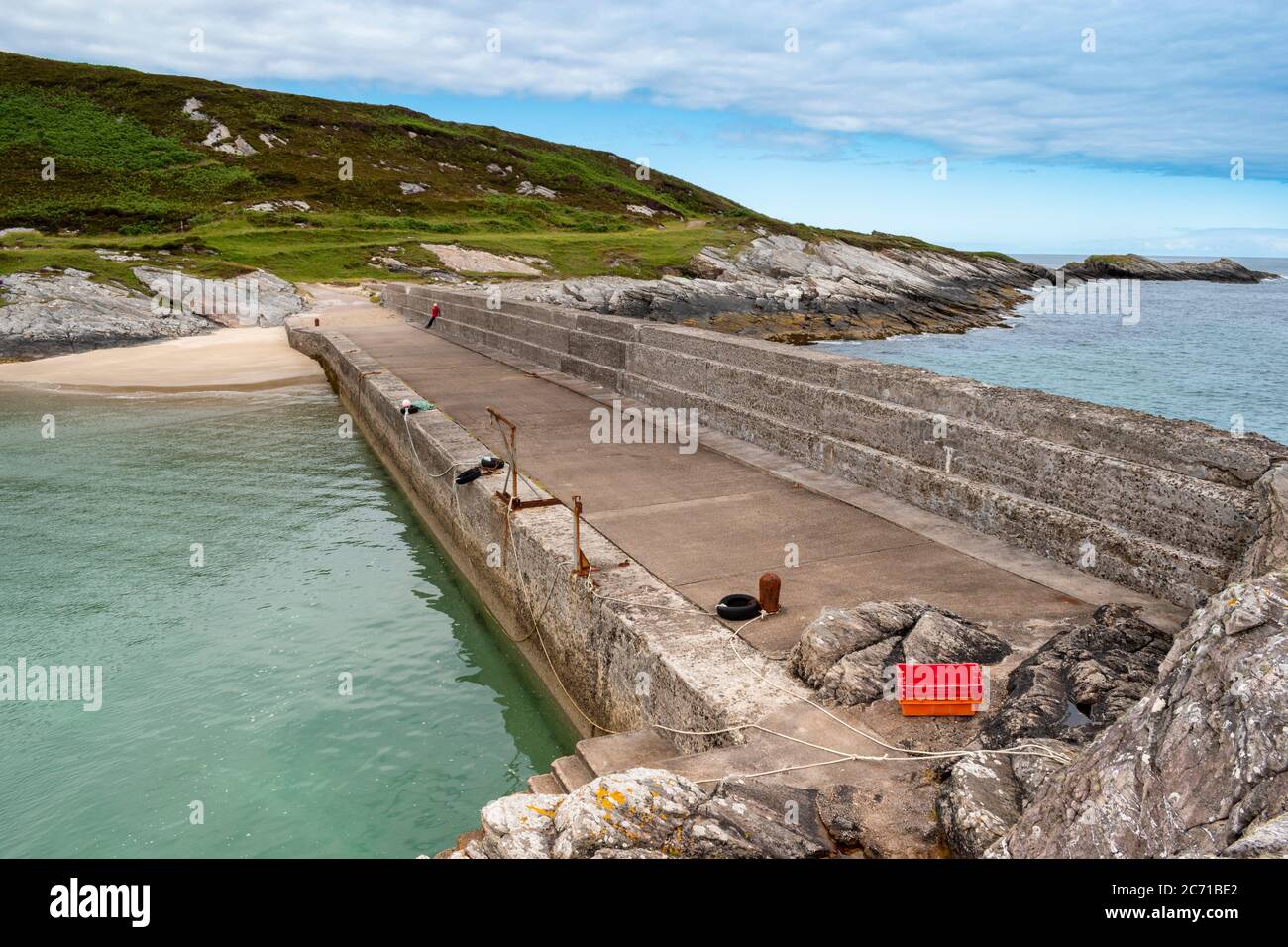 TALMINE AND TALMINE BAY SUTHERLAND SCOTLAND IN SUMMER THE JETTY A SMALL ...