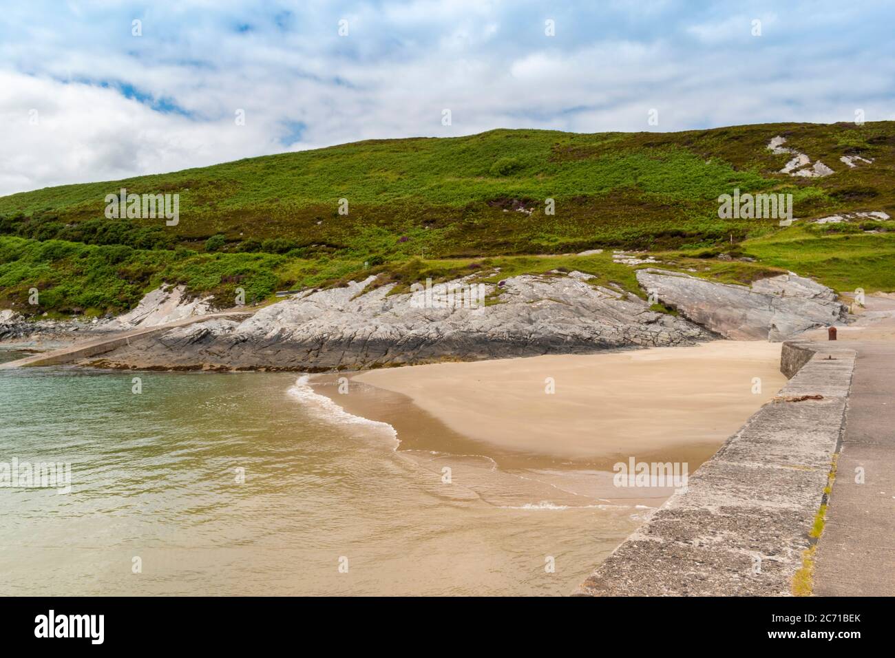 TALMINE AND TALMINE BAY SUTHERLAND SCOTLAND IN SUMMER THE JETTY A SMALL ...