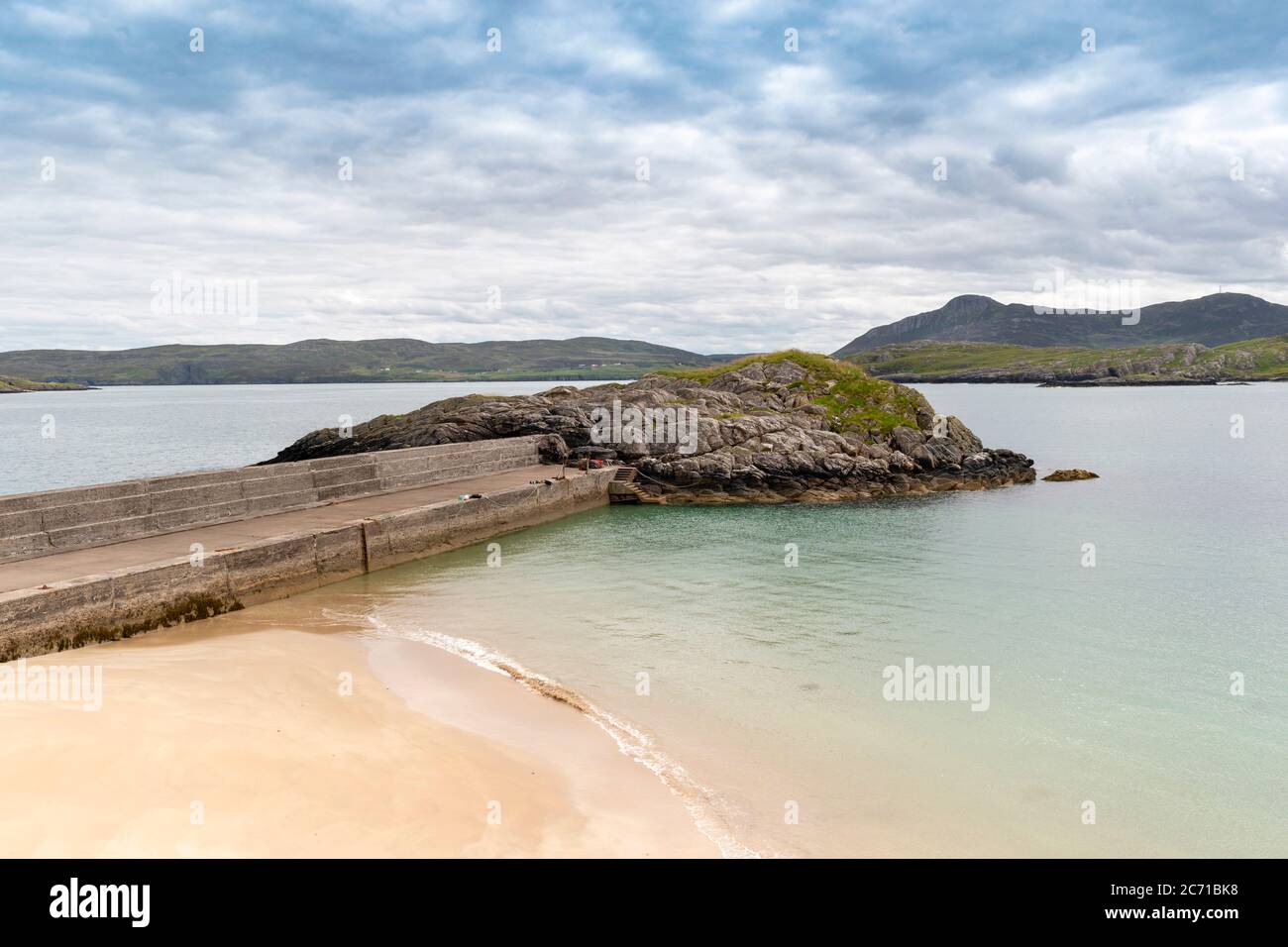 TALMINE AND TALMINE BAY SUTHERLAND SCOTLAND MID SUMMER THE JETTY A ...