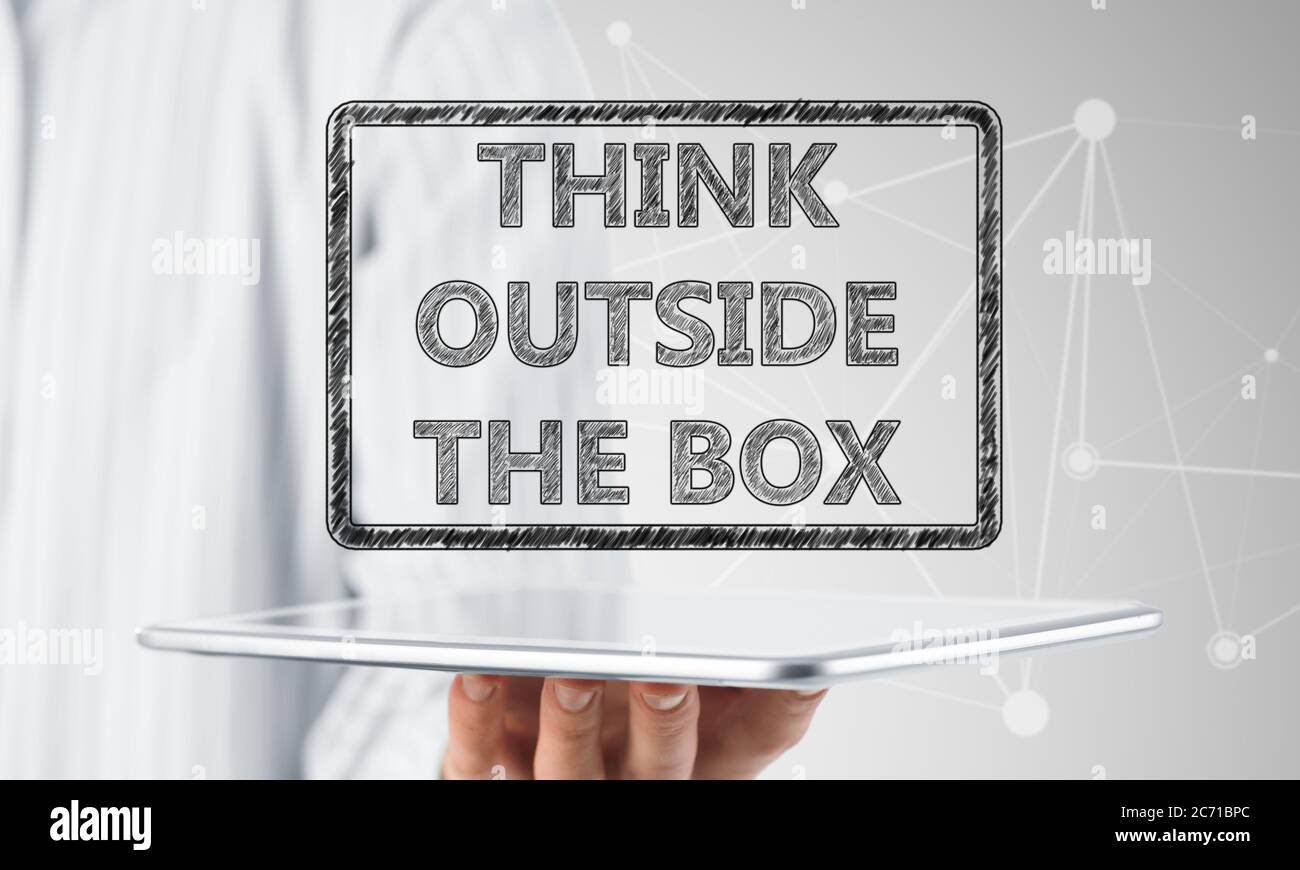 Thinking outside the box concept Stock Photo - Alamy