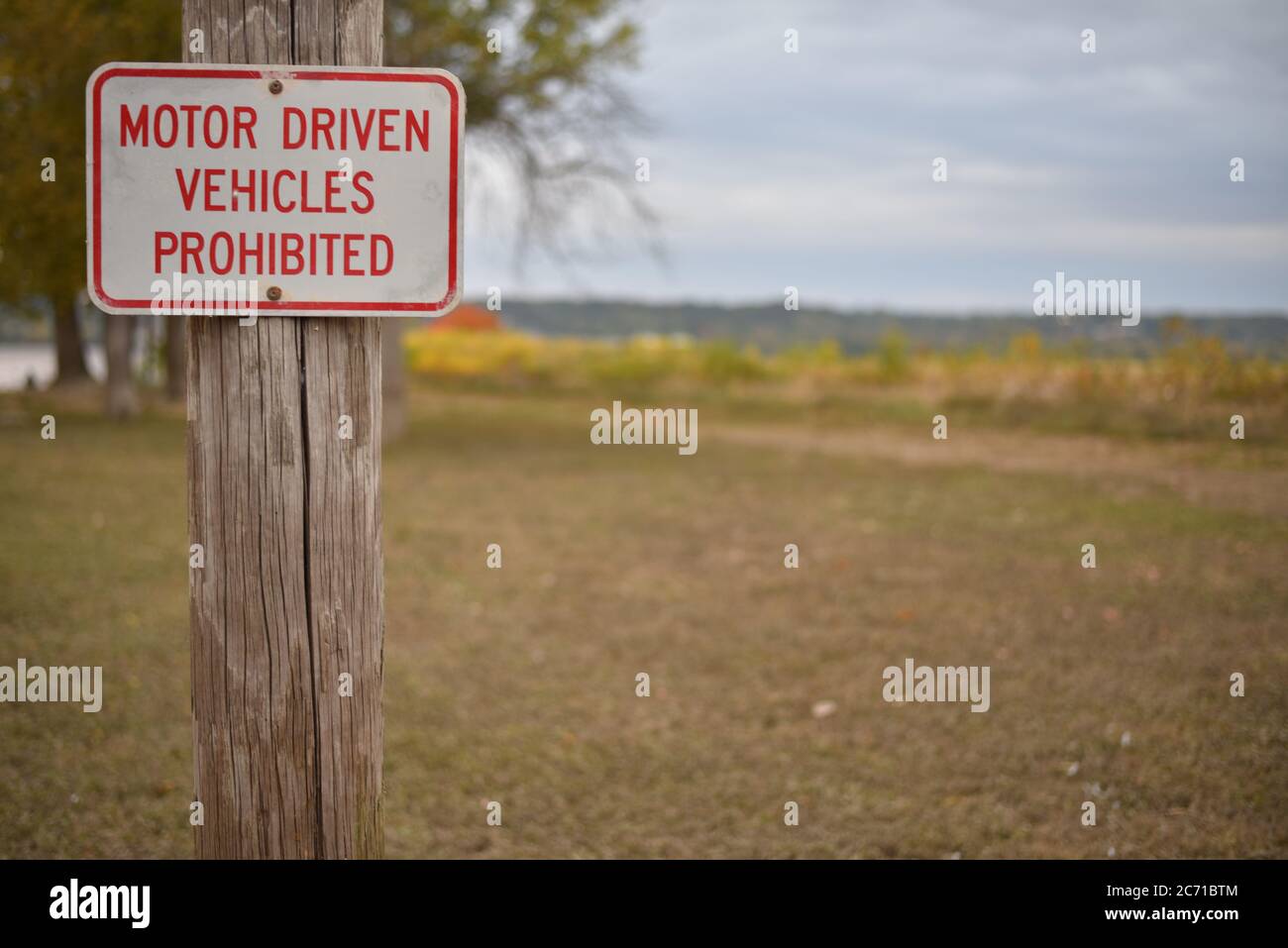 Motor Driven Vehicles Prohibited Sign Stock Photo - Alamy
