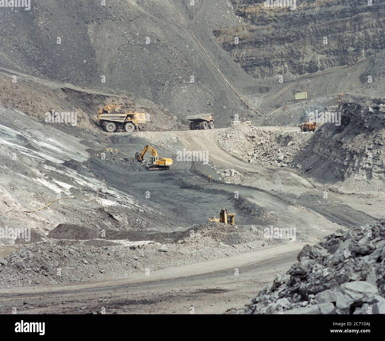 Ffos Lass opencast coal mine, south Wales, Uk shot in 1997 Stock Photo ...