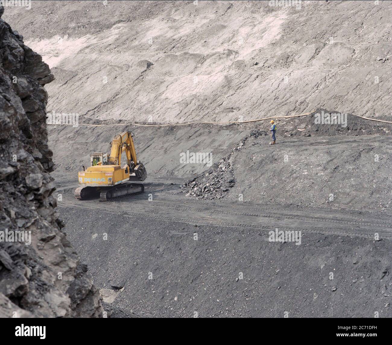 Ffos Lass opencast coal mine, south Wales, Uk shot in 1997 Stock Photo ...