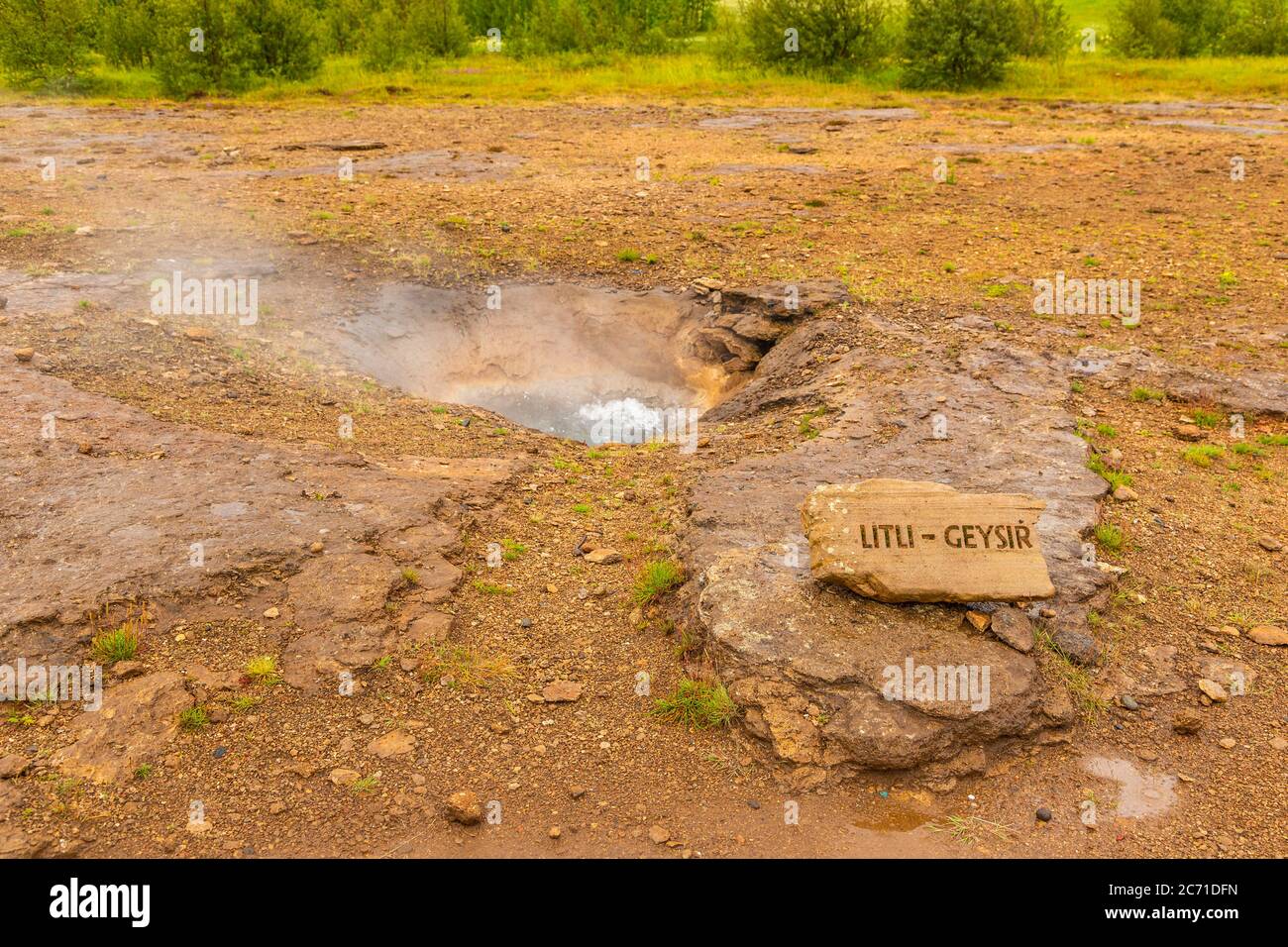 Geothermal area in the Haukadalur Valley, Golden Circle, Iceland Stock ...