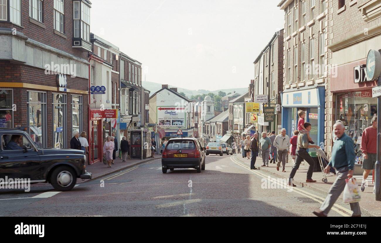 Shoppers in Macclesfield Town Centre, Cheshire, North West England, in ...