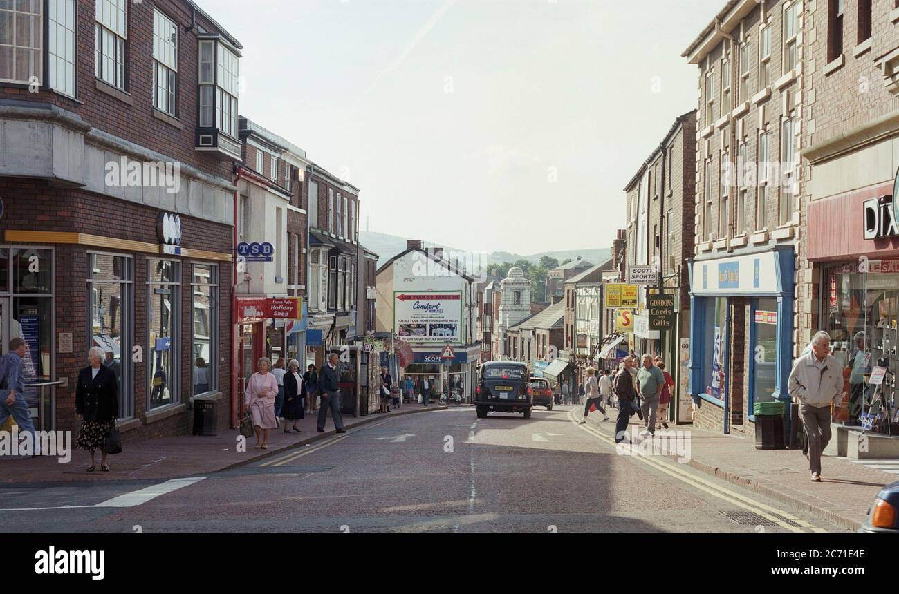 Shoppers in Macclesfield Town Centre, Cheshire, North West England, in ...