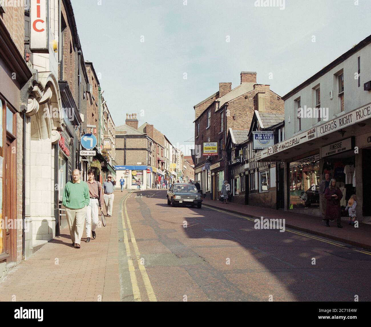 Shoppers in Macclesfield Town Centre, Cheshire, North West England, in ...