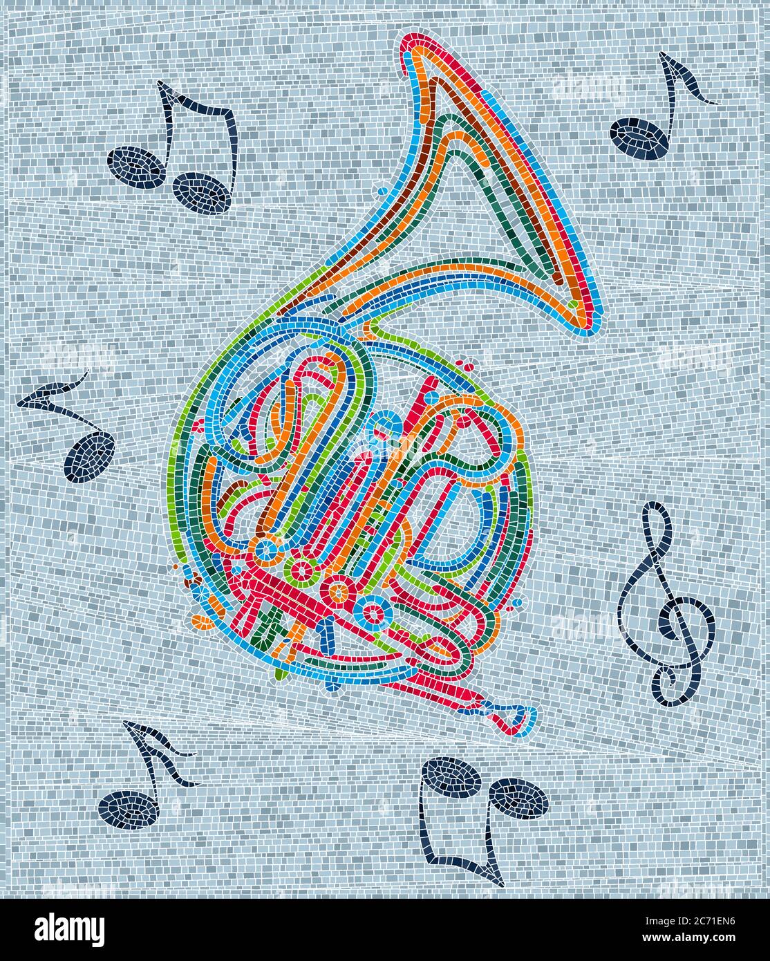 French horn vector vectors hi-res stock photography and images - Alamy