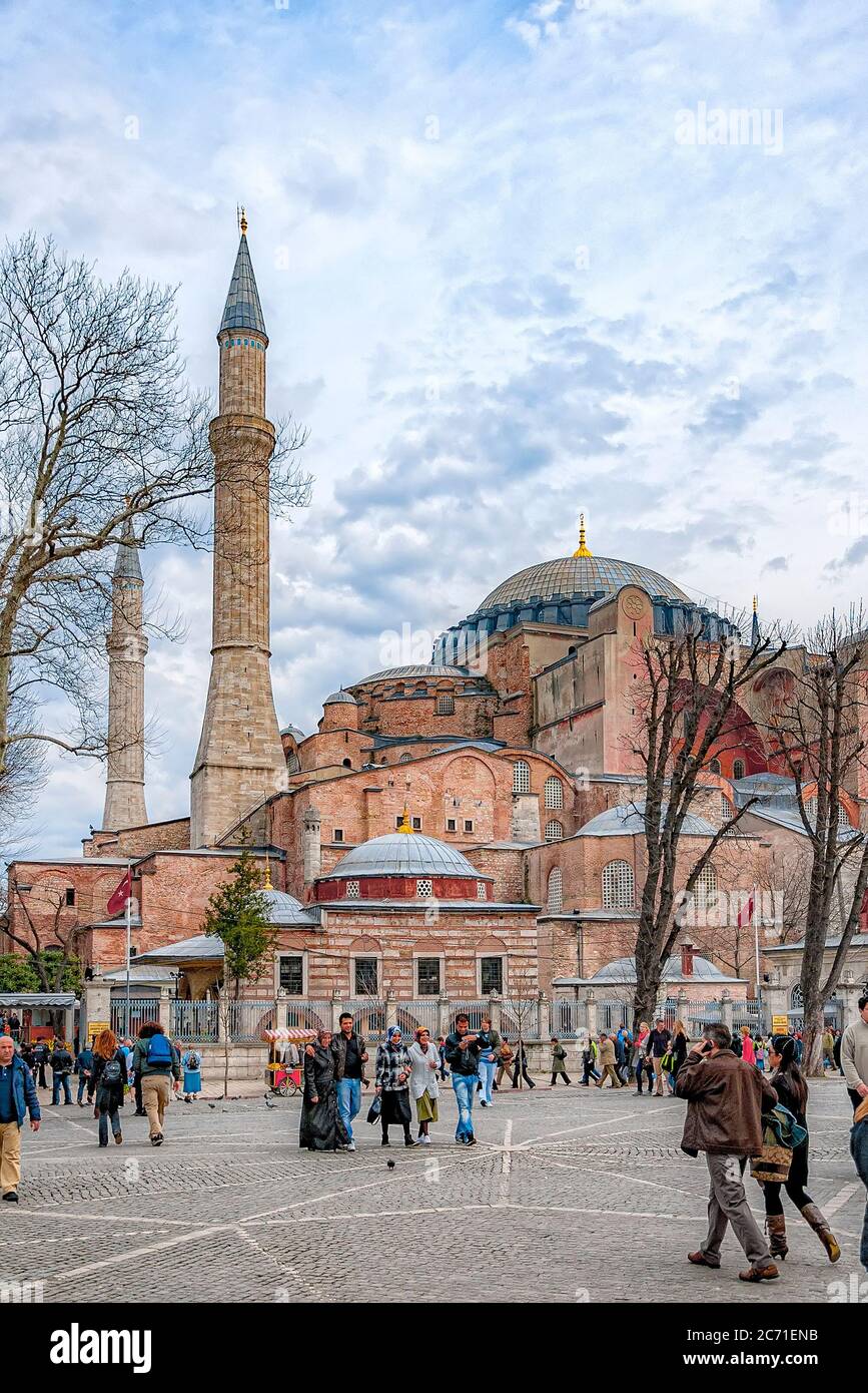 ISTANBUL, TURKEY - APRIL 08, 2011: Hagia sophia is the world famous ...