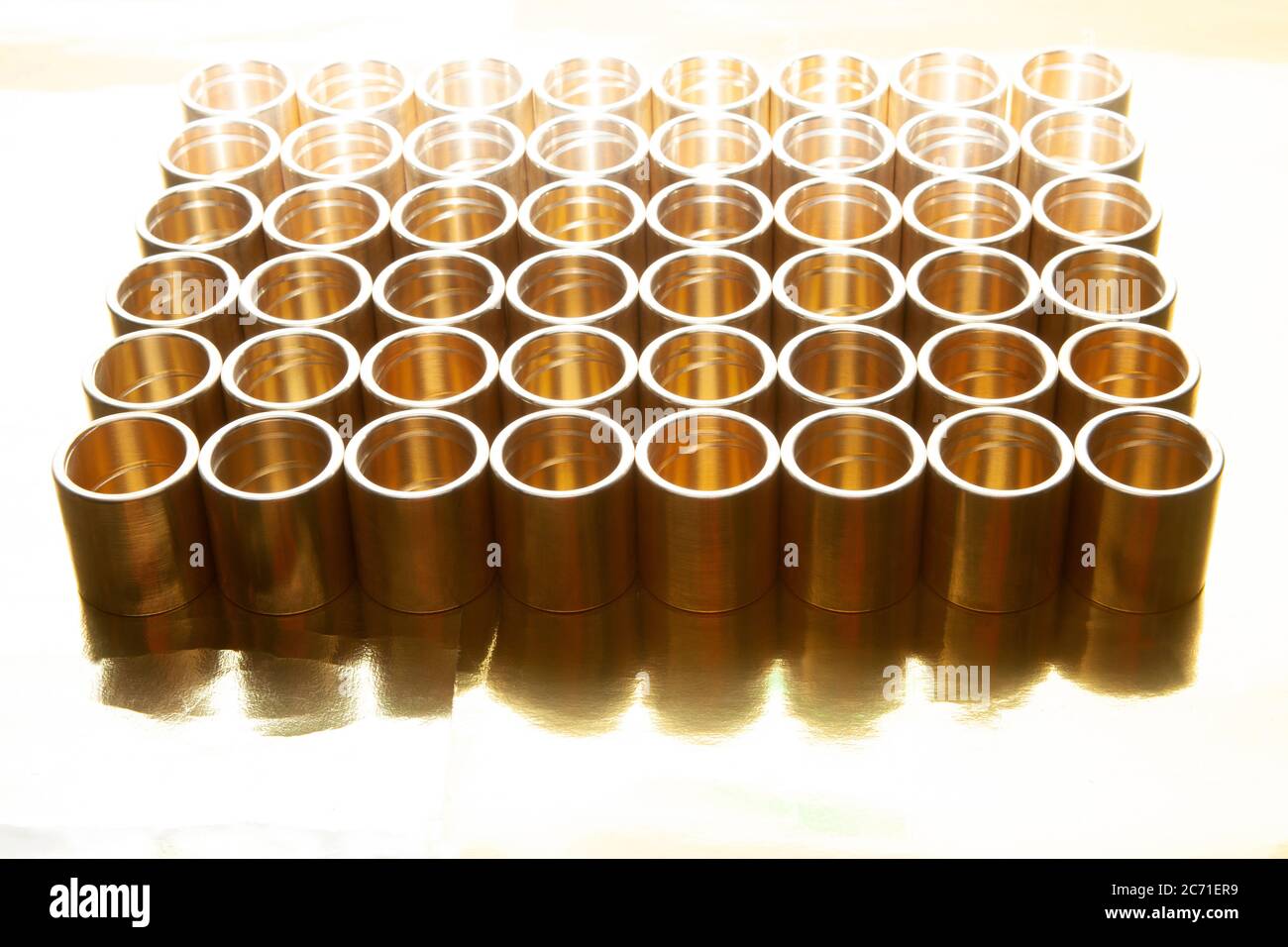 Engineering and metalworking technologies. New brass cylinders Stock ...