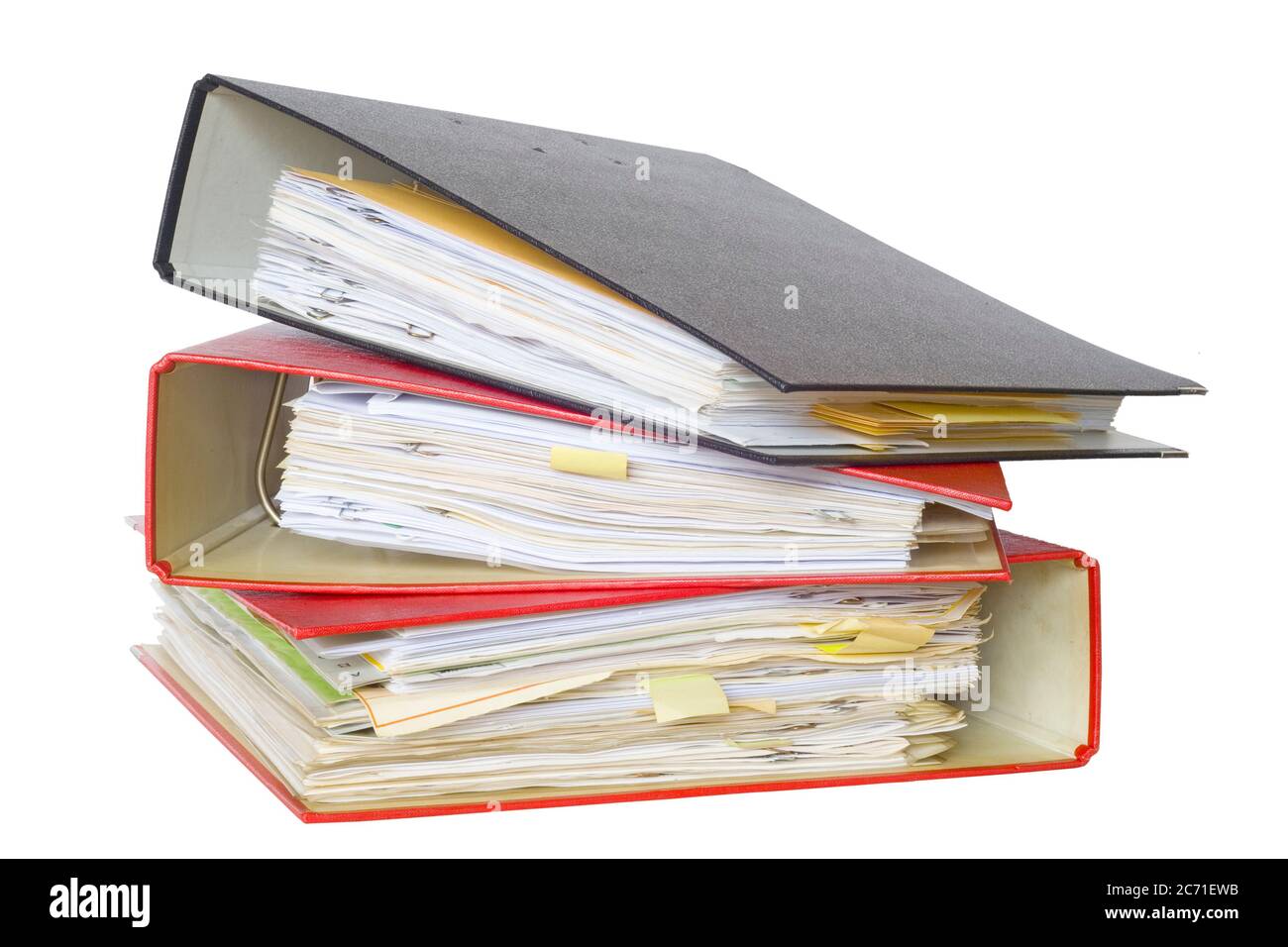 messy file folders and documents, bureaucracy and red tape concept ...